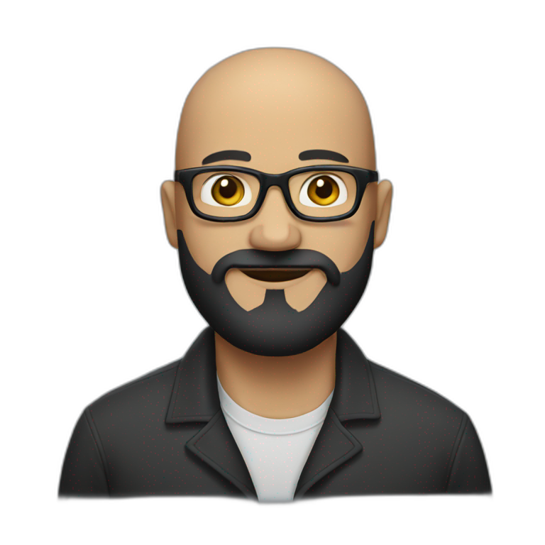 Create An Emoji Of A Man With A White Beard Black Eyebrows Olive