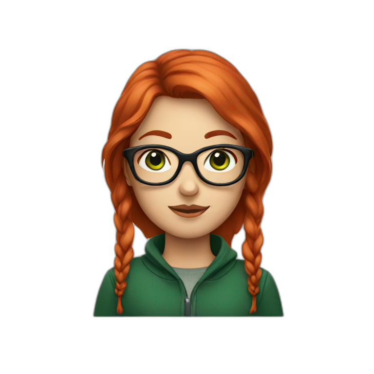 Girl With Red Hair And Green Eyes Ai Emoji Generator